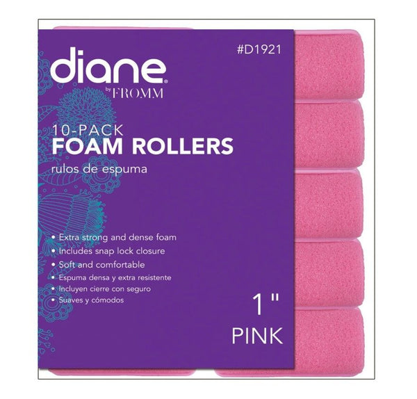 D1921 DIANE PINK FOAM ROLLERS 1"-10 Pack – Curly Gurl Luv Beauty Supply